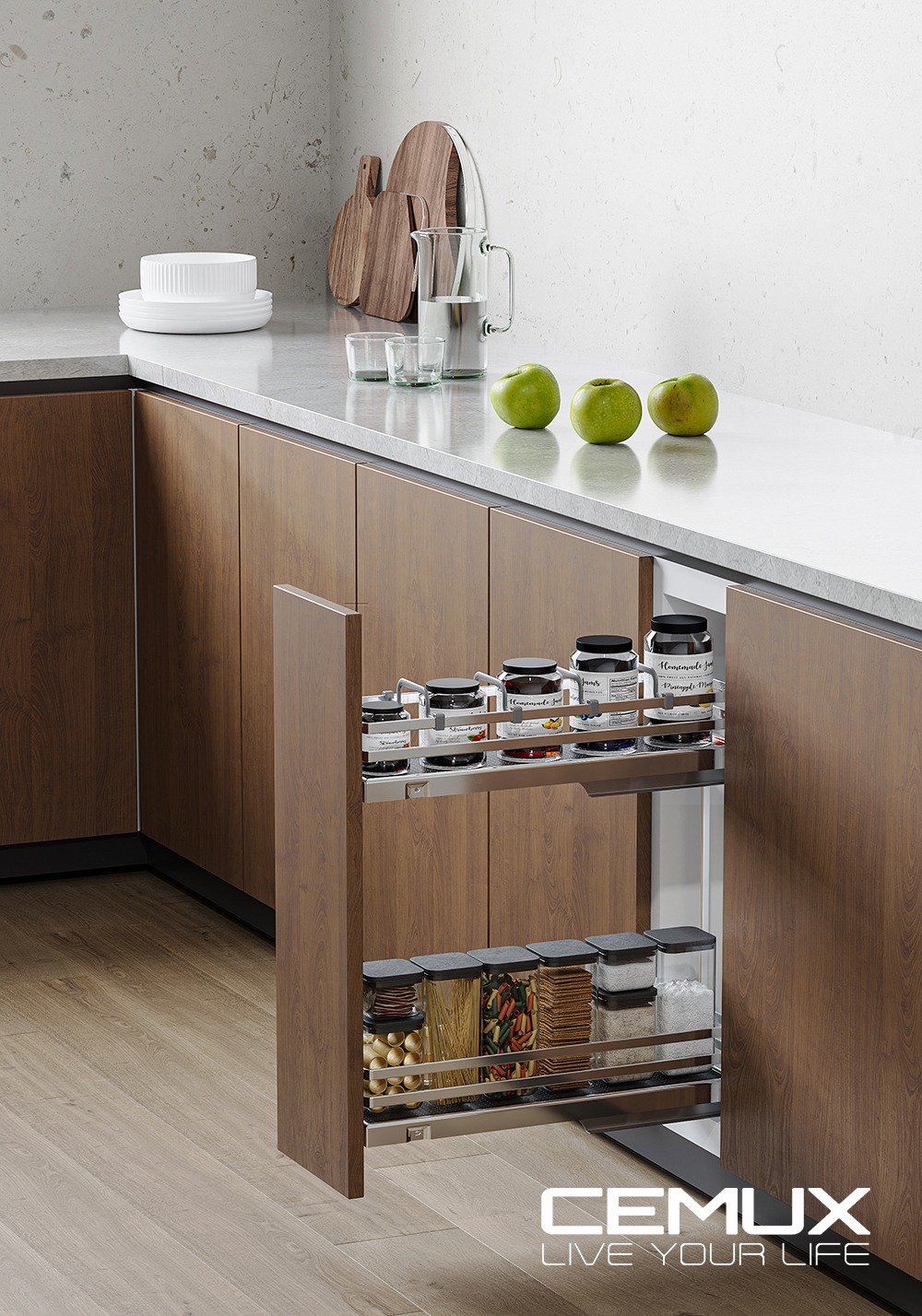 SOHO: 150MM PULL OUT BOTTLE SIDE RUNNERS - Elegant Hardware