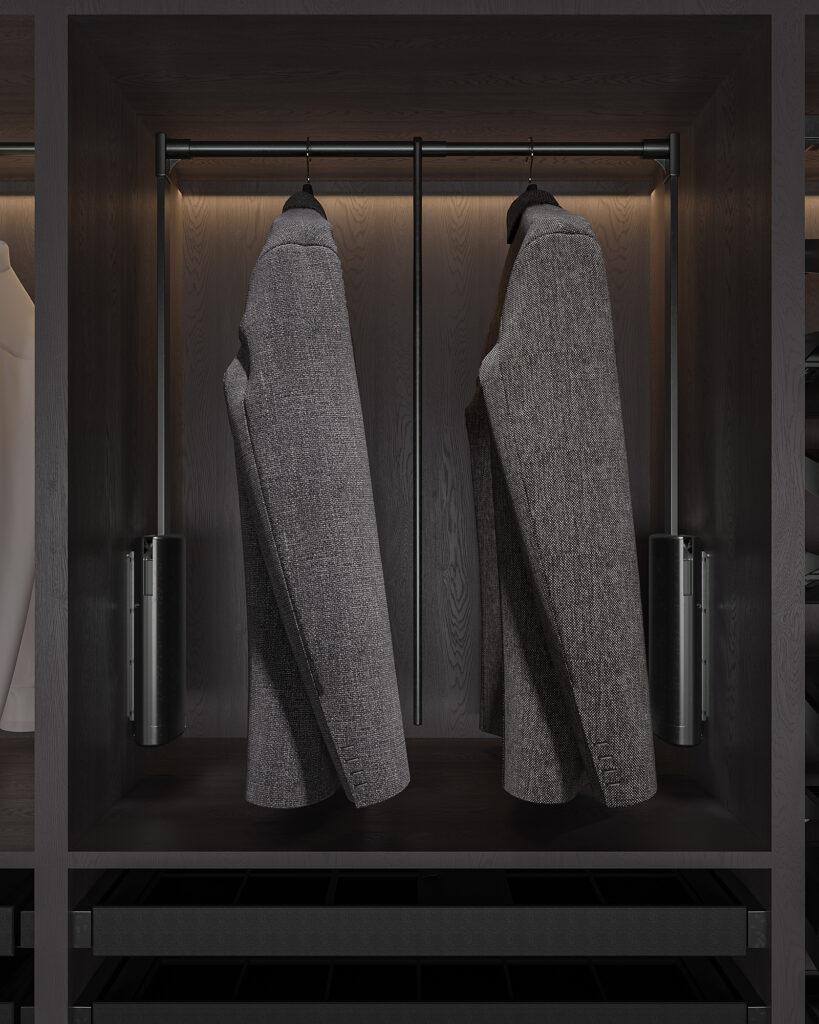 CEMUX - Pull Down Cloth Rail - GREY - Elegant Hardware